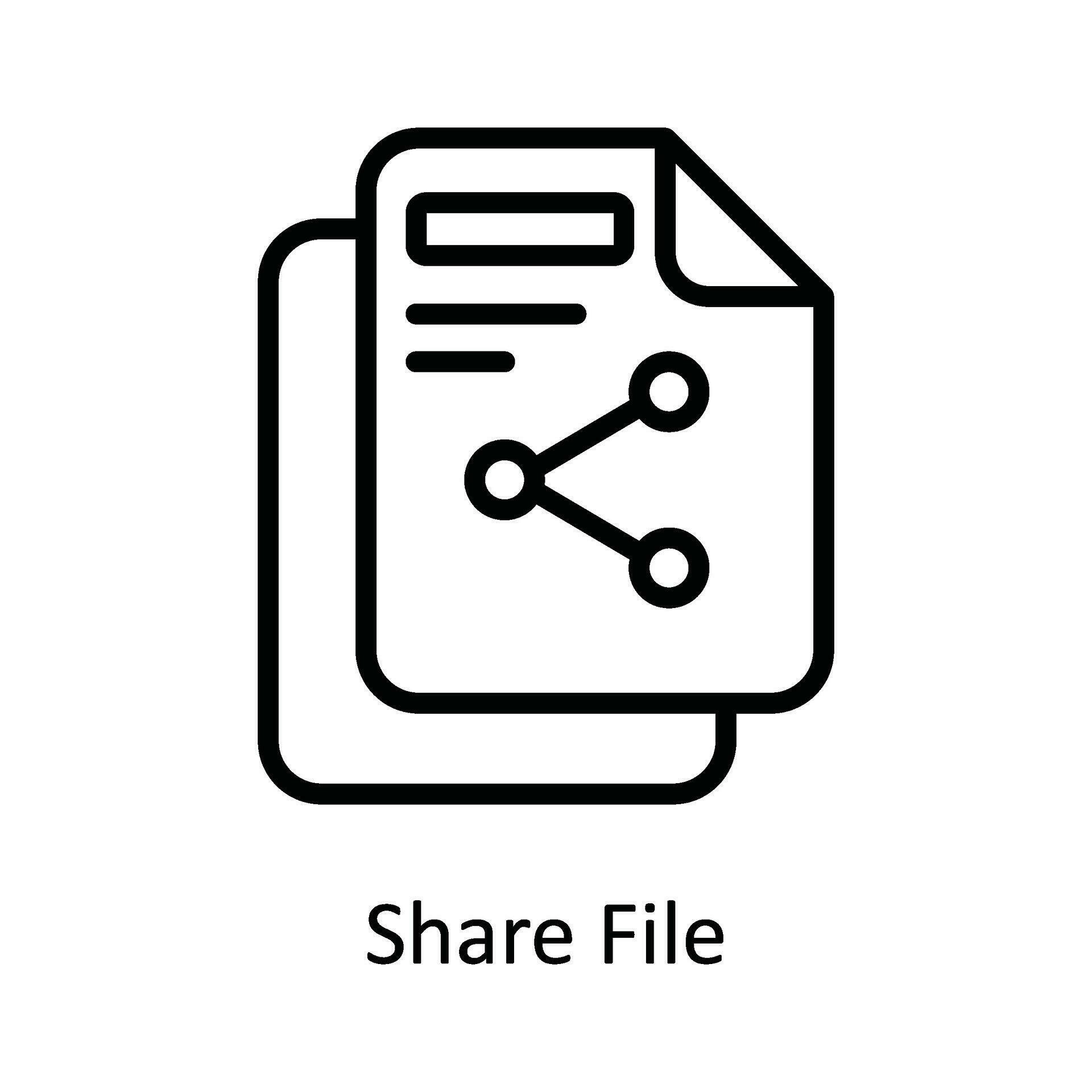 Share File Vector outline Icon Design illustration. Network and ...