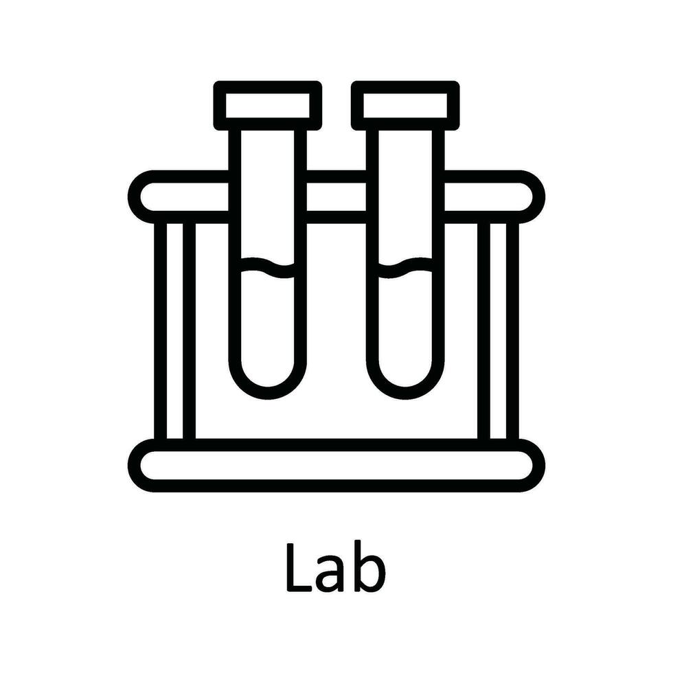 Lab Vector outline Icon Design illustration. Education Symbol on White ... Lab Vector outline Icon Design illustration. Education Symbol on White ...