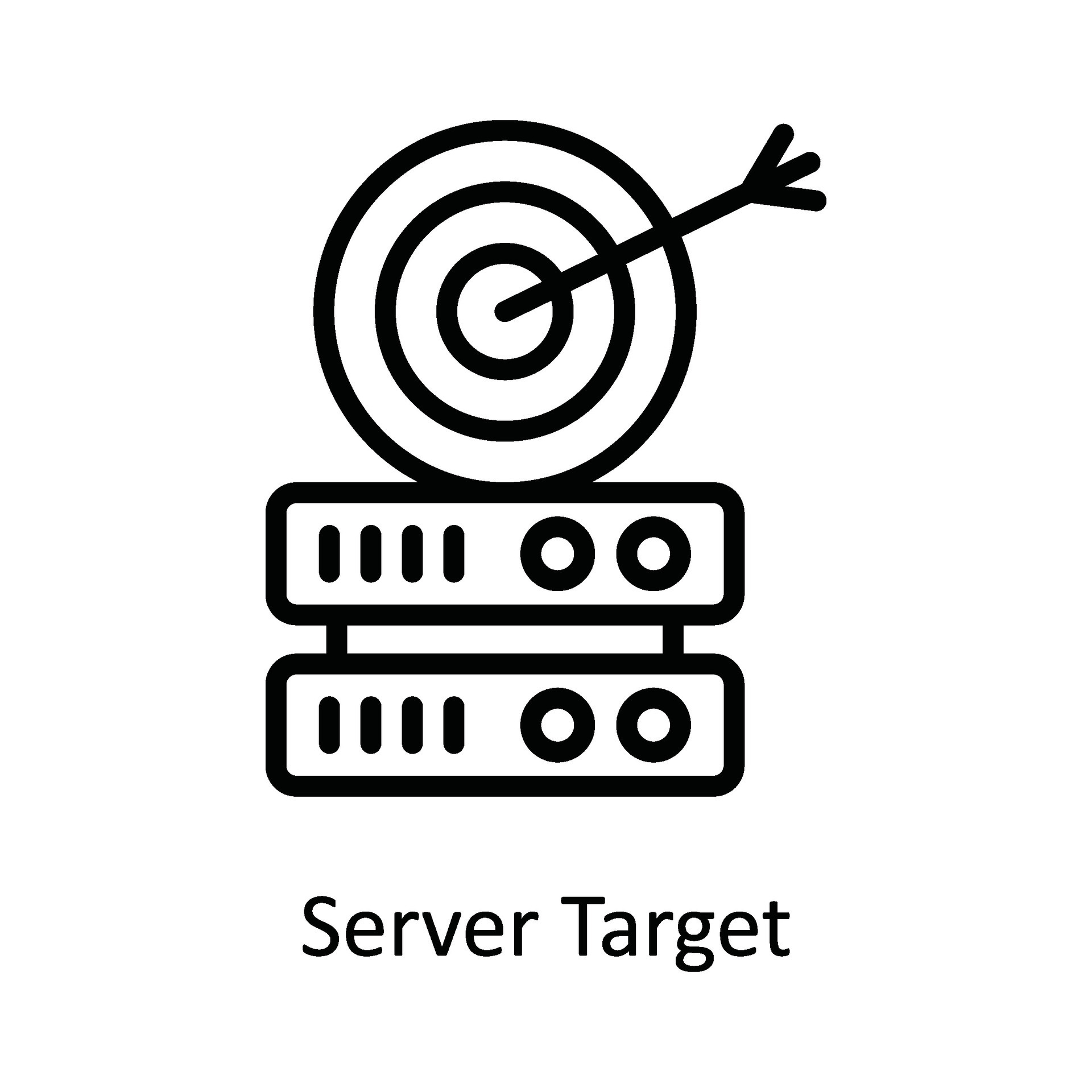 Server Target Vector Outline Icon Design Illustration Network And Communication Symbol On White