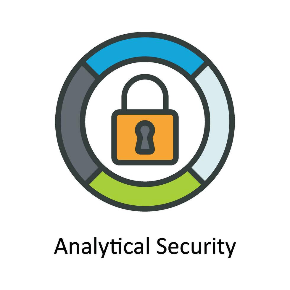 Analytical Security Vector Fill Outline Icon Design Illustration Cyber