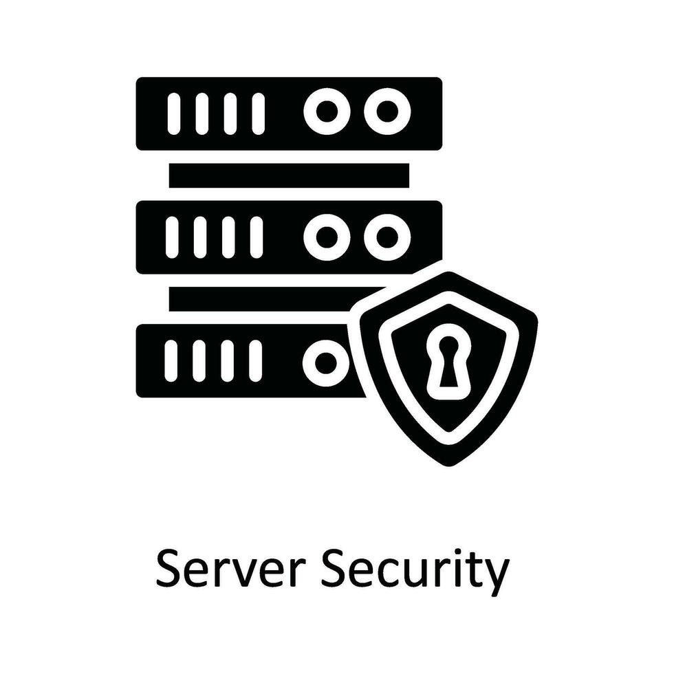Server Security Vector Solid Icon Design Illustration Cyber Security