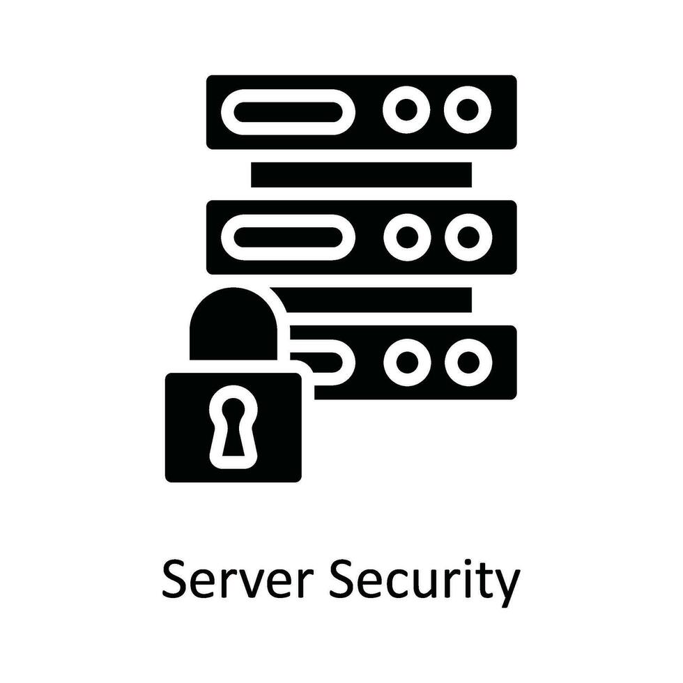 Server Security Vector Solid Icon Design Illustration Cyber Security
