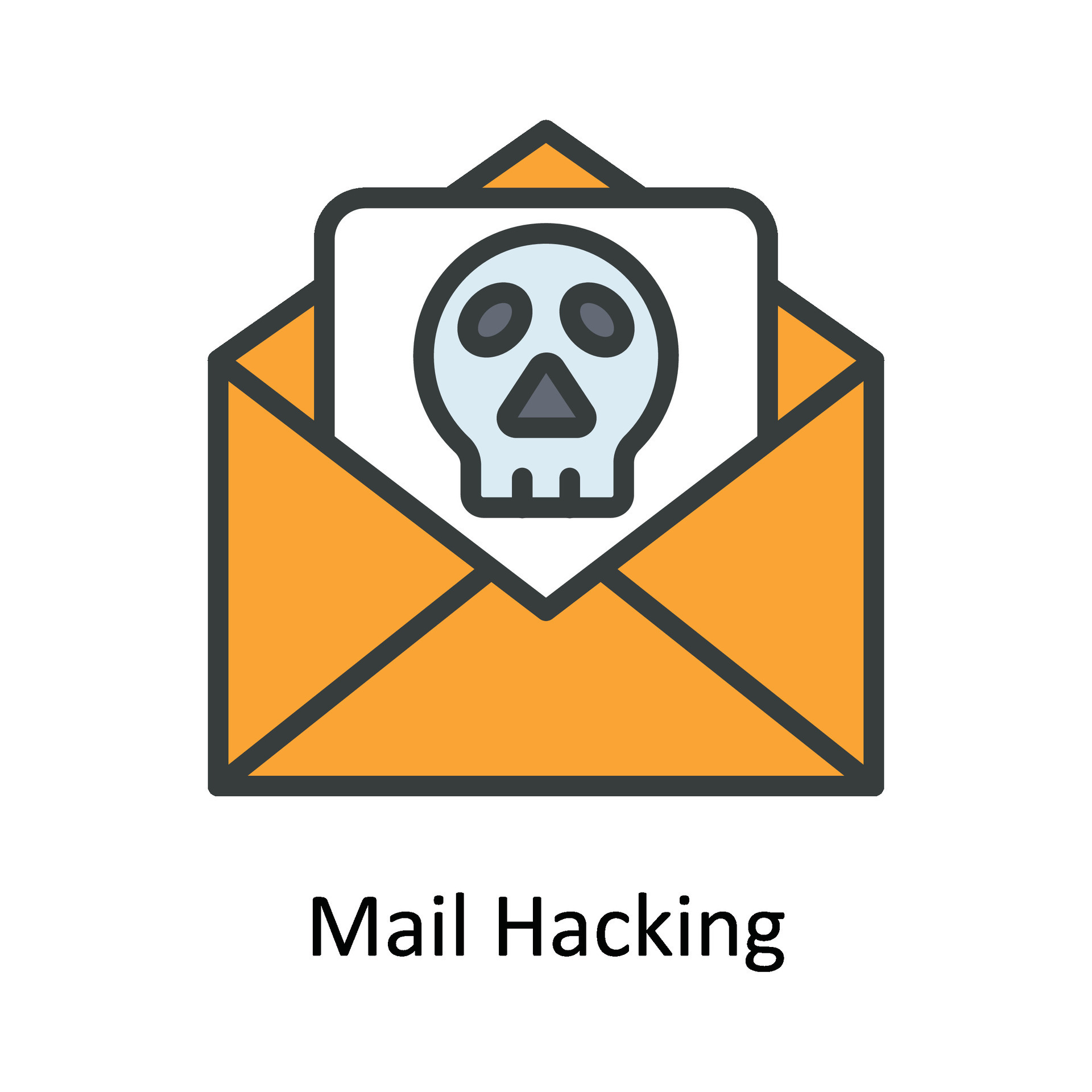Mail Hacking Vector Fill Outline Icon Design Illustration Cyber