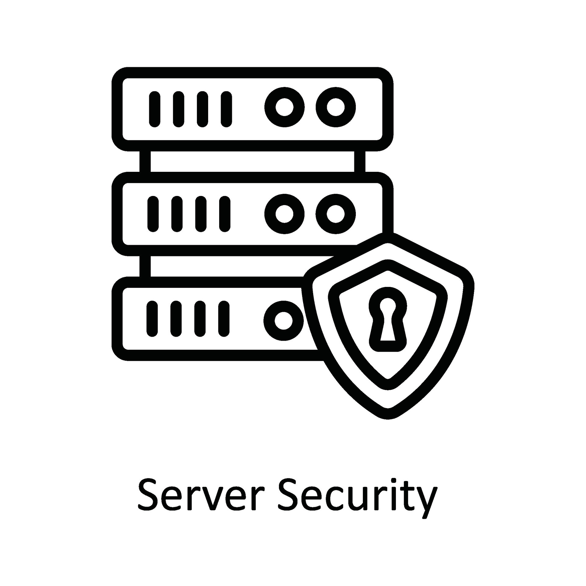 Server Security Vector outline Icon Design illustration. Cyber security ...