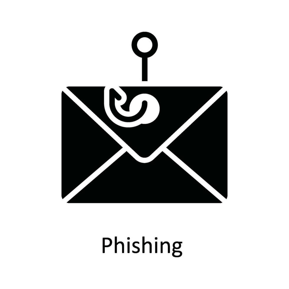 Phishing Vector Solid Icon Design Illustration Cyber Security Symbol