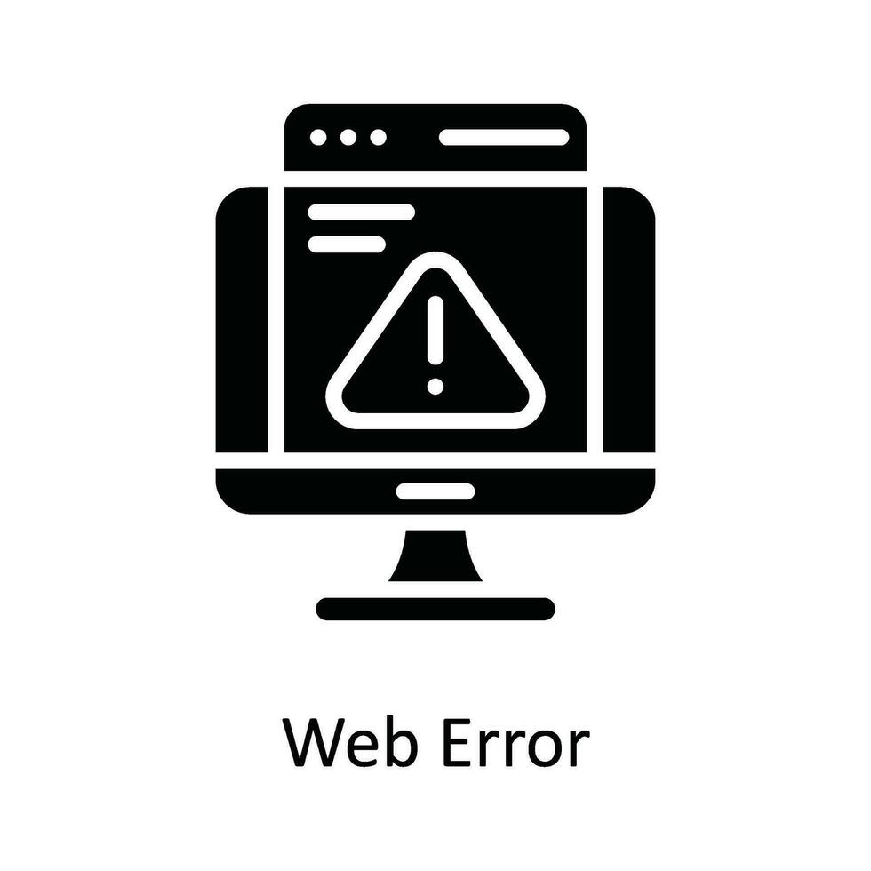 Web Error Vector solid Icon Design illustration. Cyber security Symbol ...