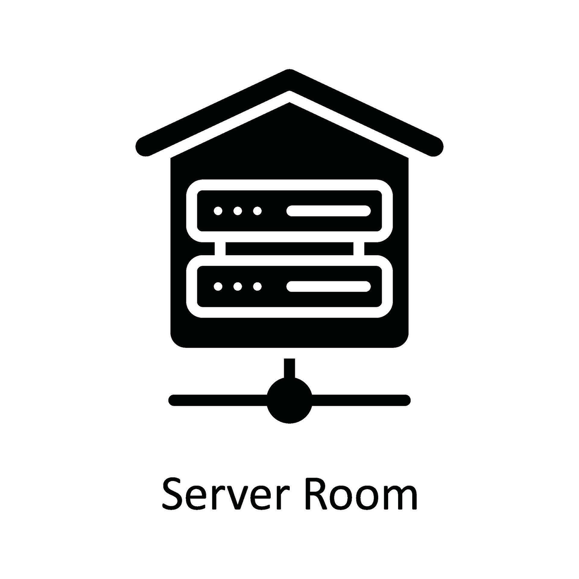 Server Room Vector Solid Icon Design illustration. Network and ...