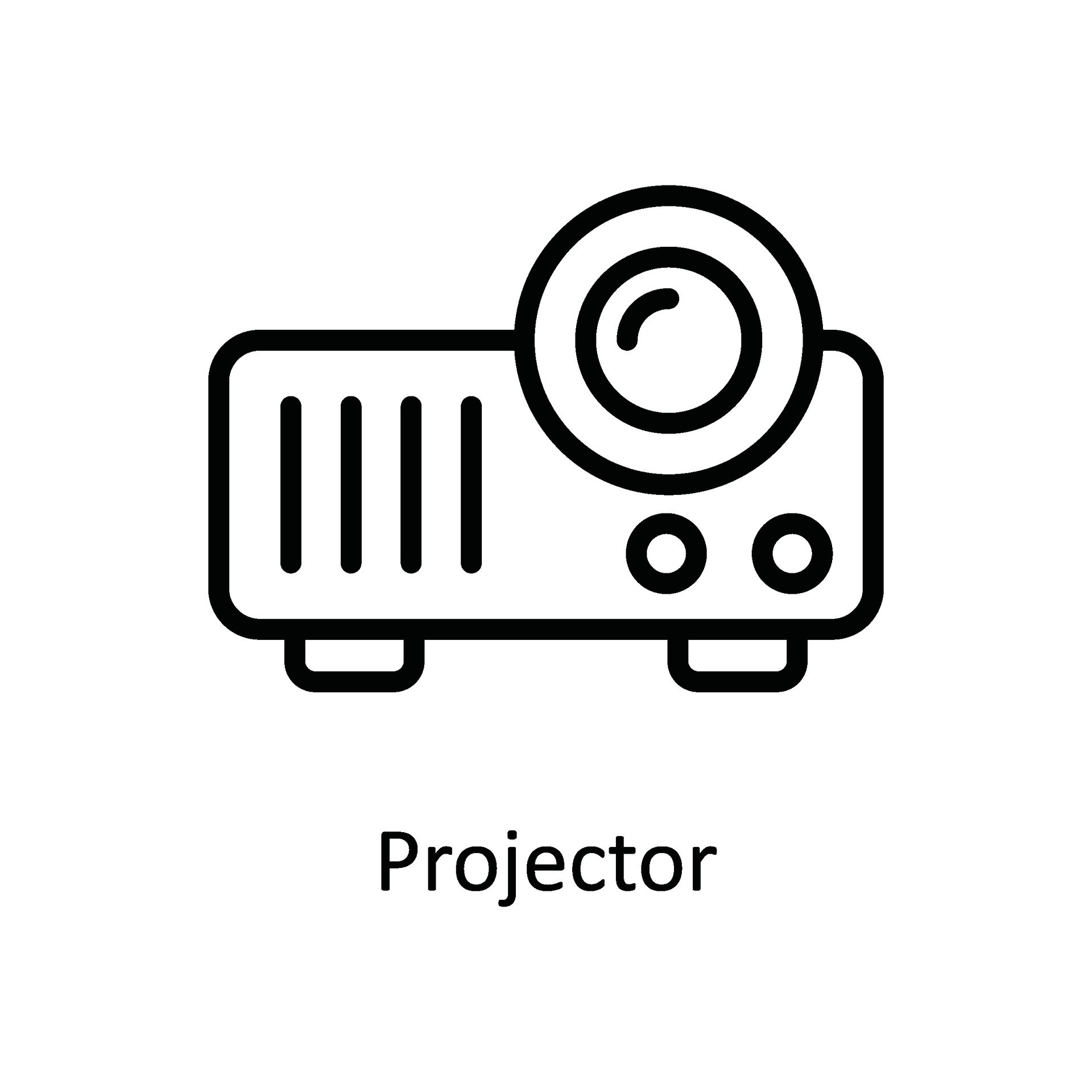 Projector Vector outline Icon Design illustration. Network and ...
