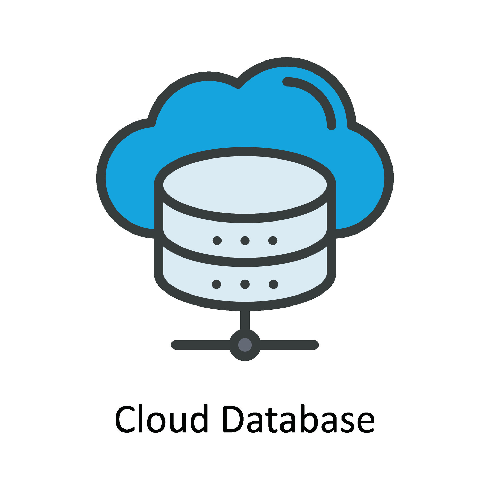 Cloud Database Vector Fill Outline Icon Design Illustration Network And Communication Symbol On