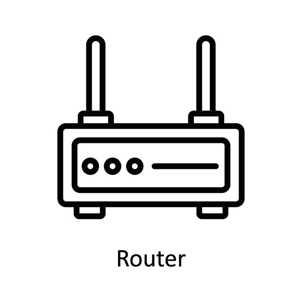 Router Vector Outline Icon Design Illustration Network And