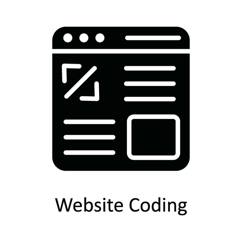 Website Coding Vector Solid Icon Design Illustration Cyber Security Symbol On White Background