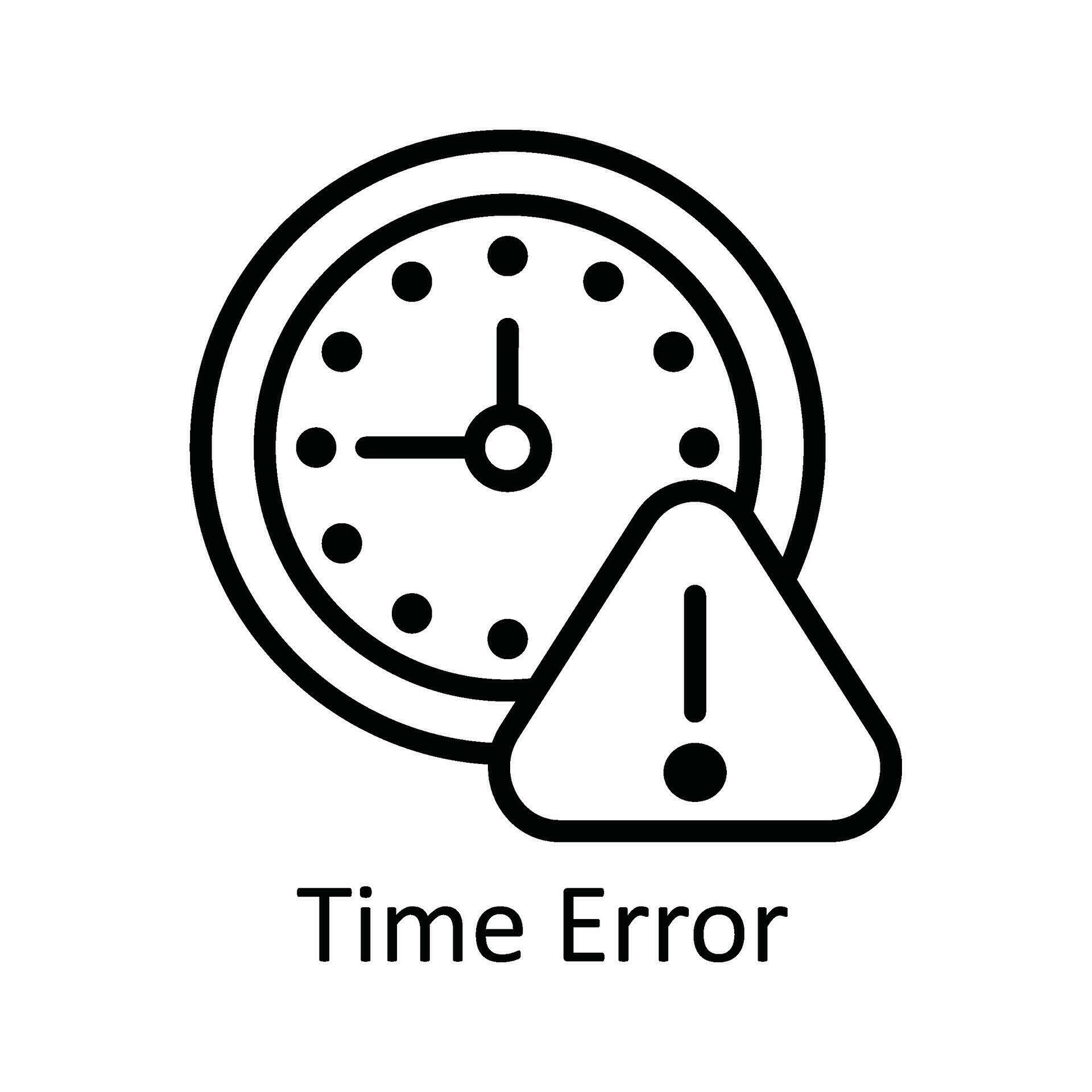 Time Error Vector Outline Icon Design Illustration User Interface Symbol On White Background