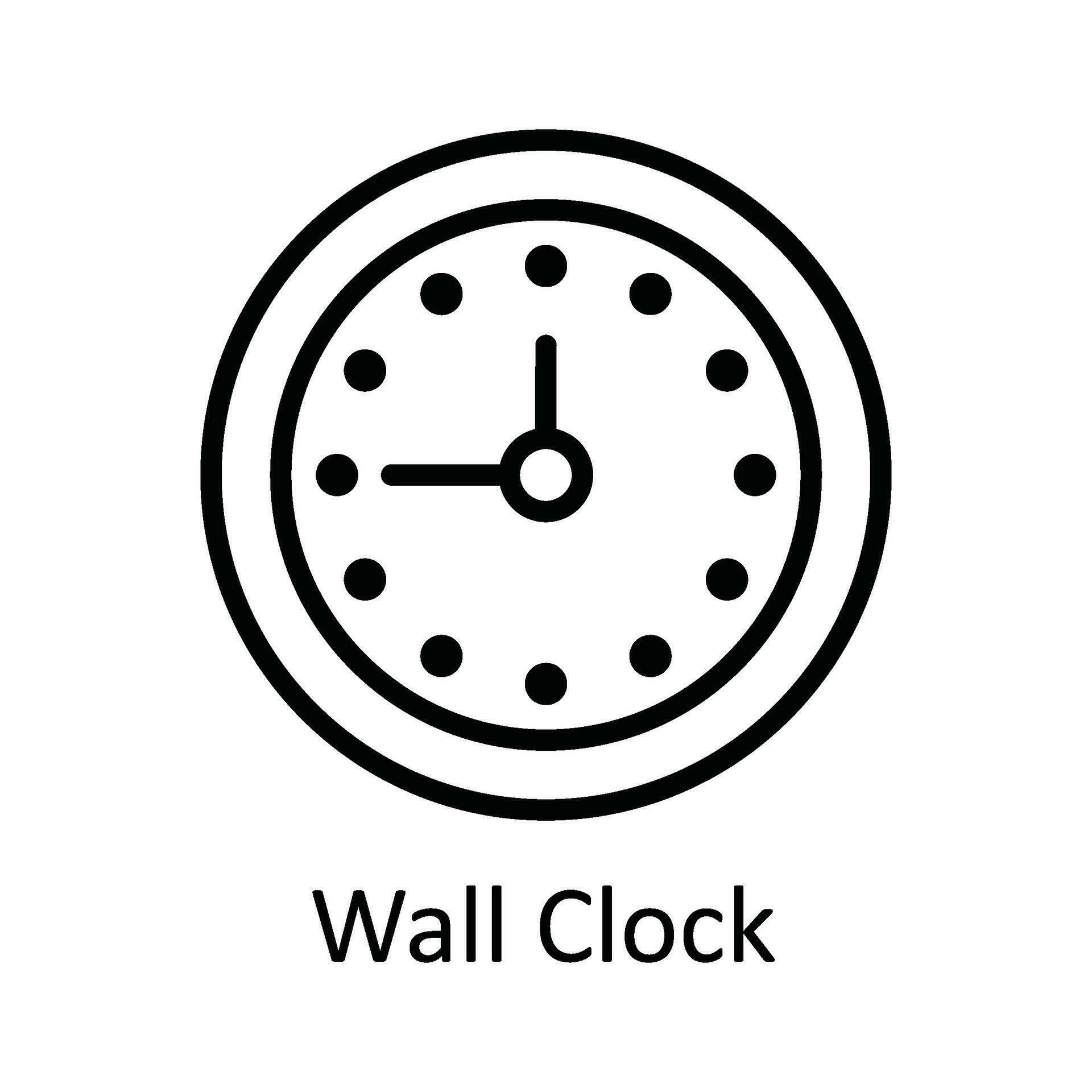 Wall Clock Vector outline Icon Design illustration. User interface ...