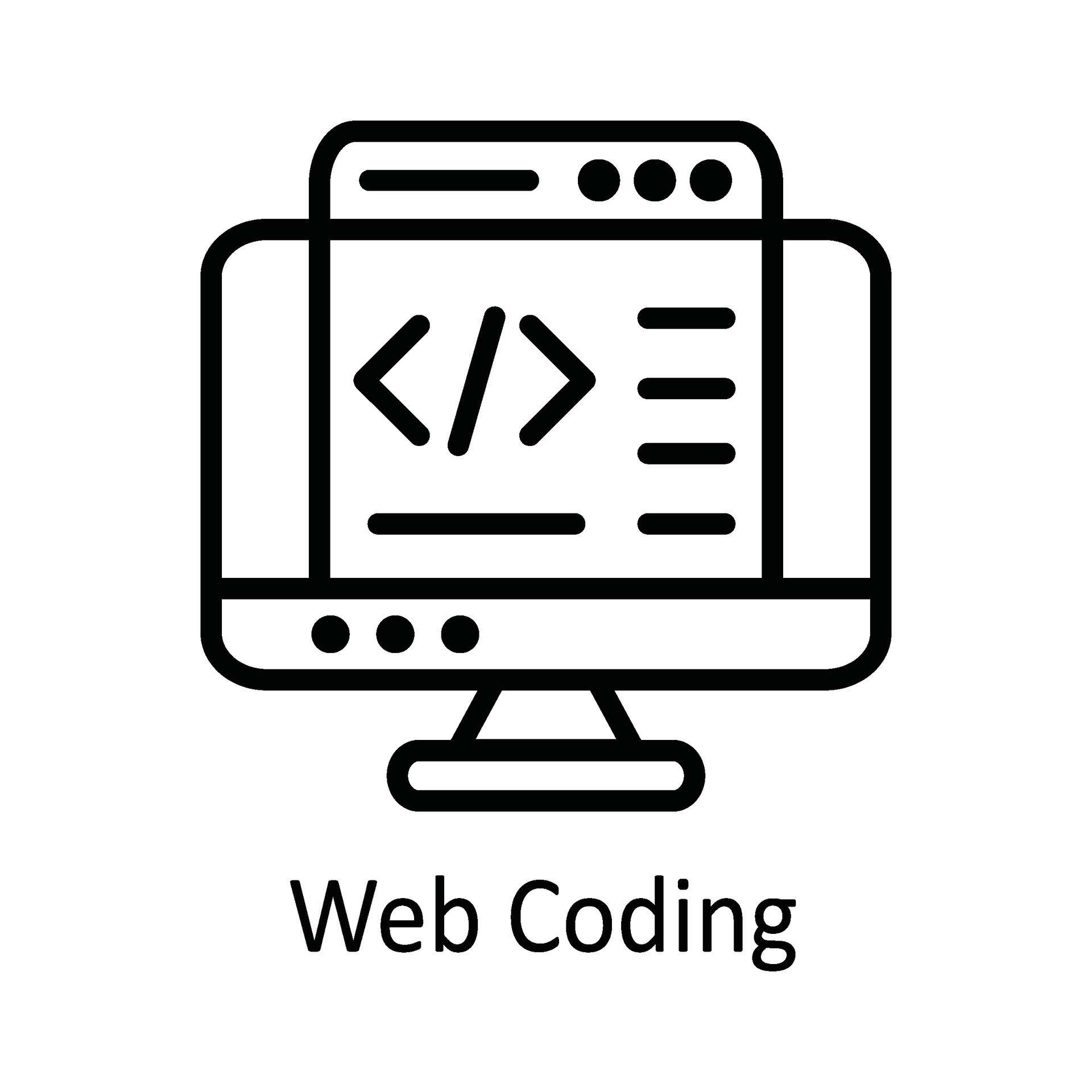 Web Coding Vector Outline Icon Design Illustration User Interface Symbol On White Background