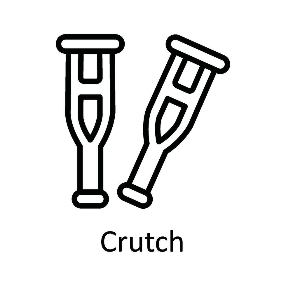 Crutch Vector outline Icon Design illustration. Medical and Health ... Crutch Vector outline Icon Design illustration. Medical and Health ...