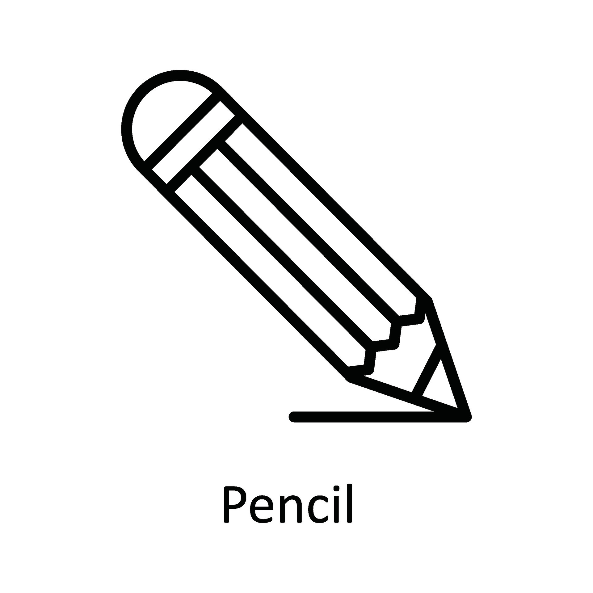 Pencil Vector outline Icon Design illustration. User interface Symbol on White background EPS 10 ...