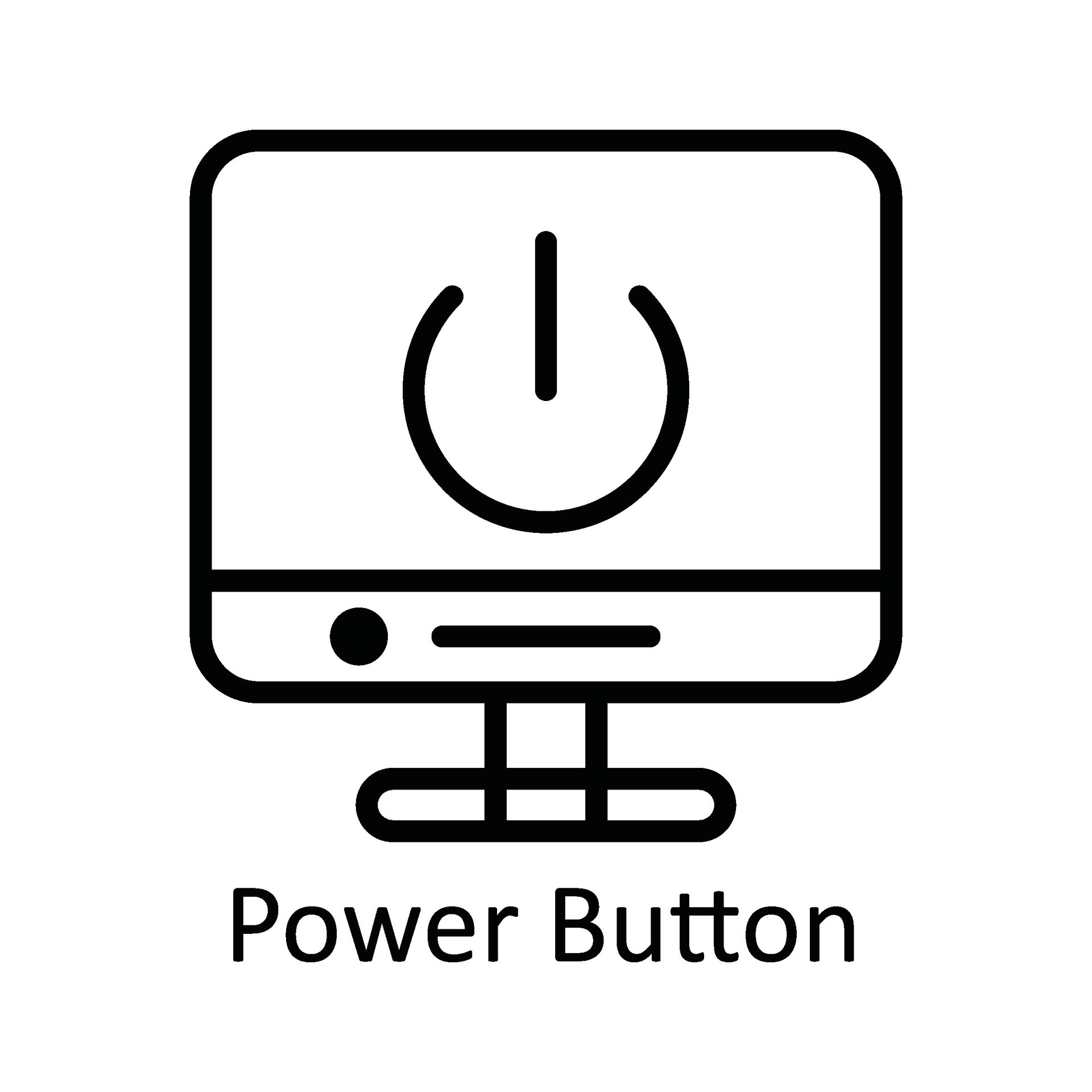 Power Button Vector outline Icon Design illustration. User interface ...