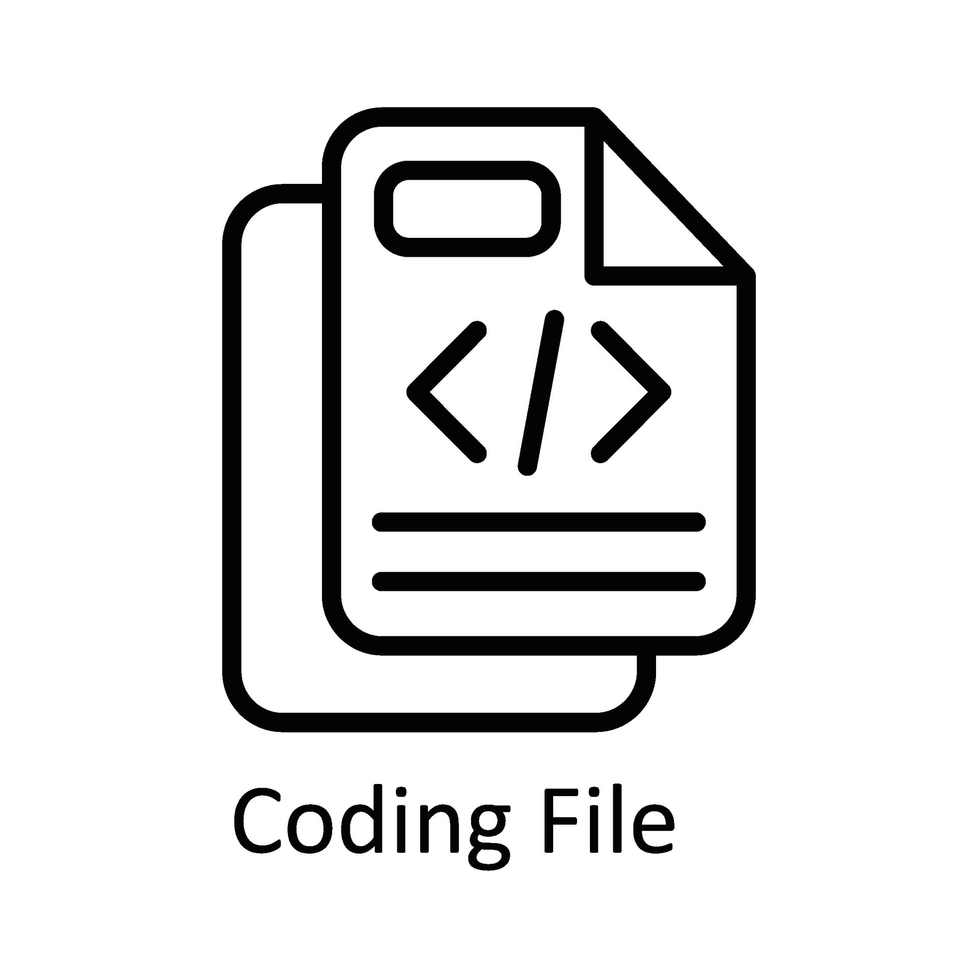 Coding File Vector Outline Icon Design Illustration User Interface