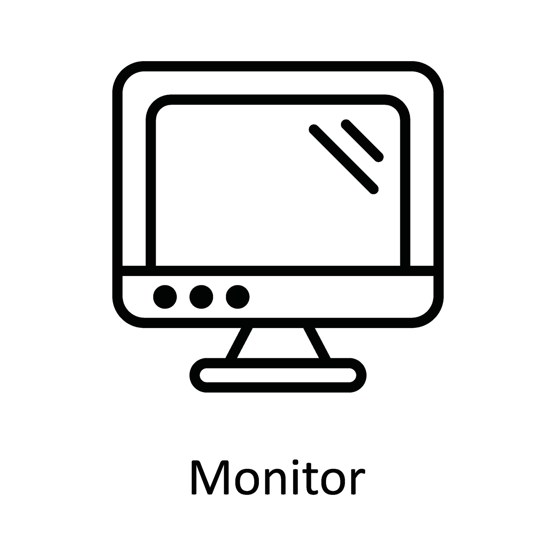 Monitor Vector Outline Icon Design Illustration User Interface Symbol