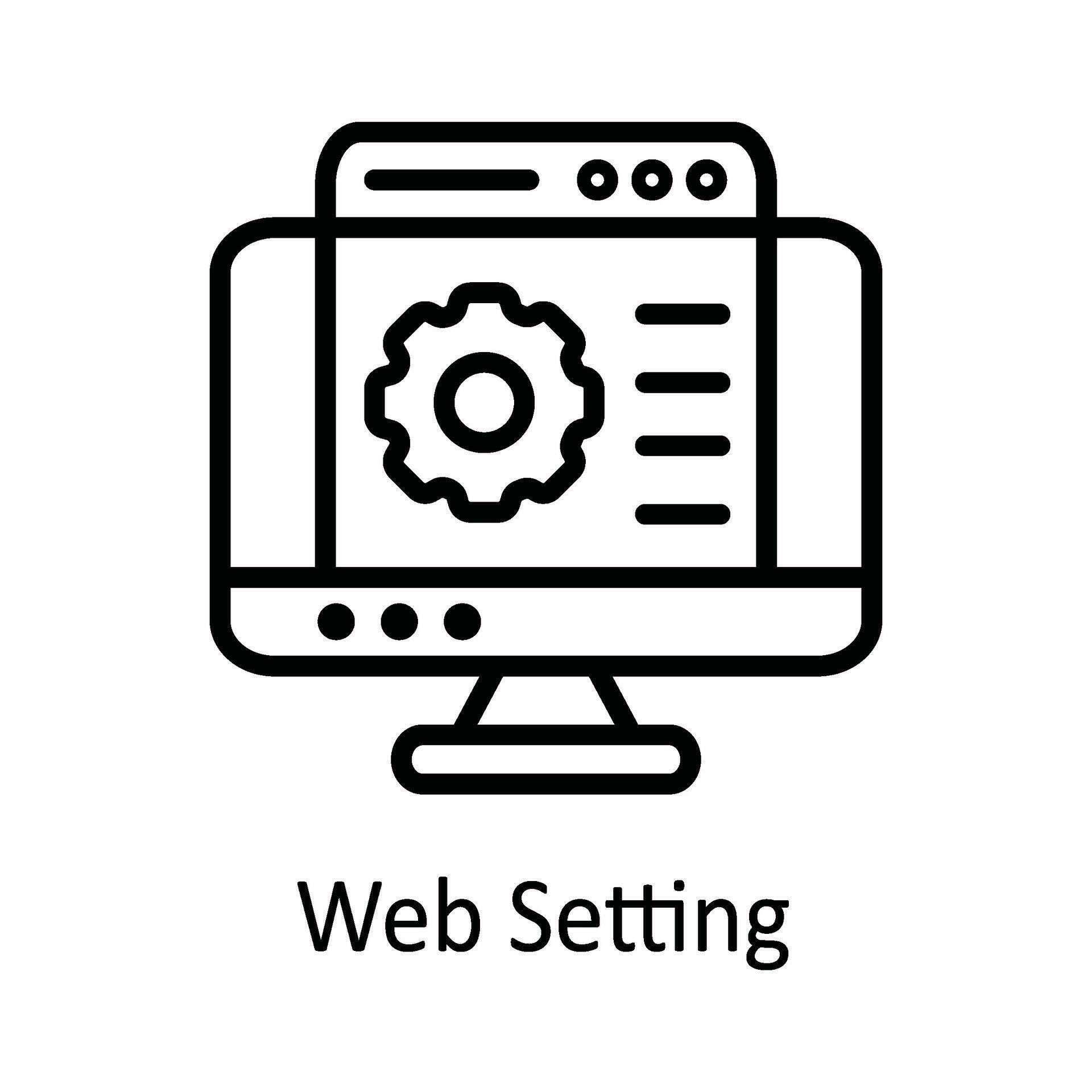 Web Setting Vector Outline Icon Design Illustration User Interface Symbol On White Background