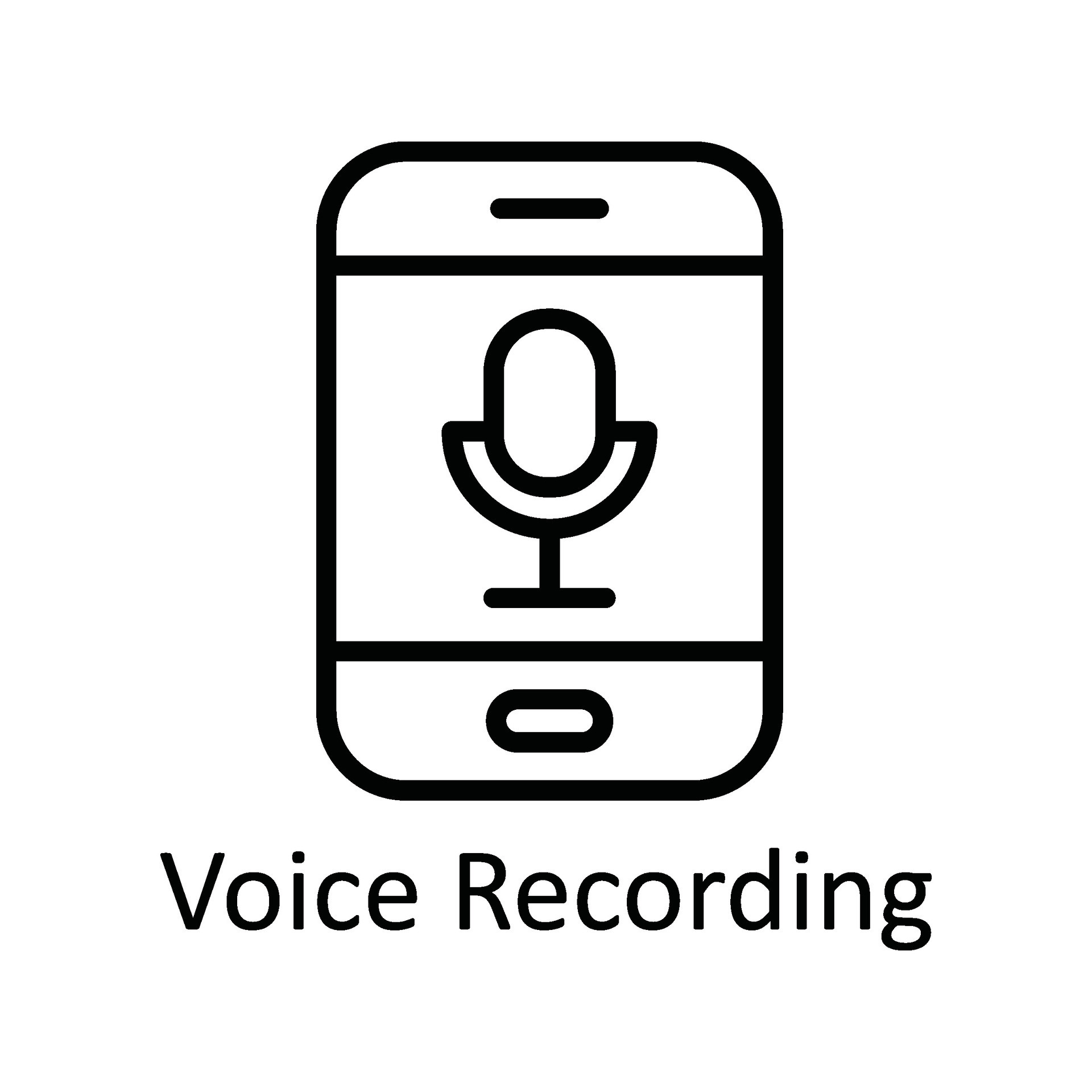 Voice Recording Vector outline Icon Design illustration. Online ...