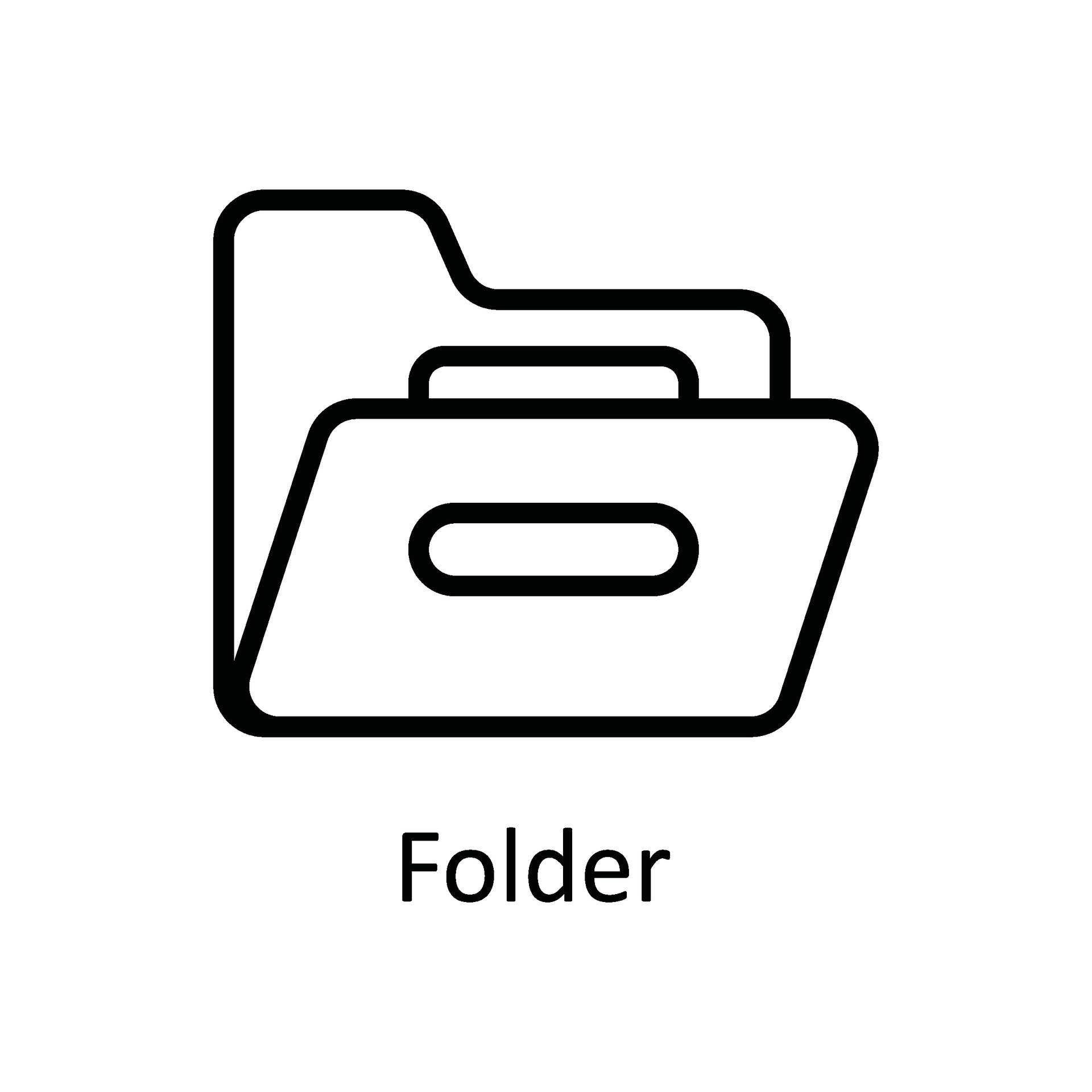 Folder Vector Outline Icon Design Illustration User Interface Symbol