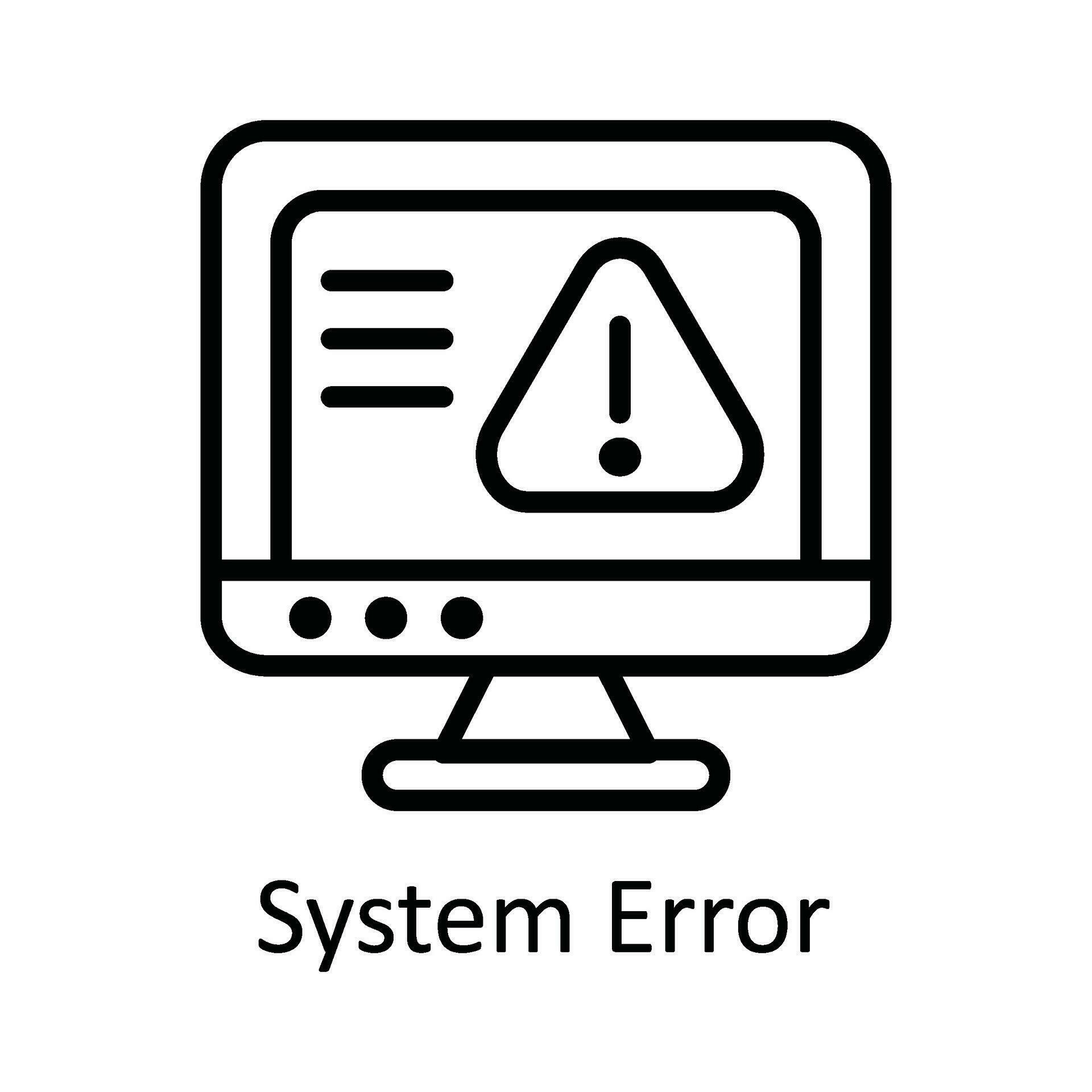 System Error Vector Outline Icon Design Illustration User Interface