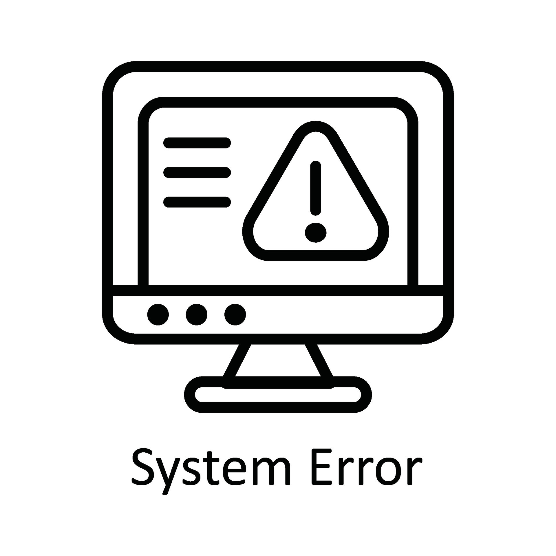 System Error Vector outline Icon Design illustration. User interface ...