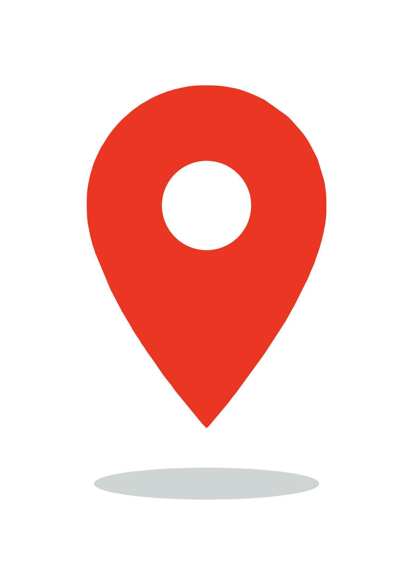 Location red icon vector. Pin sign Isolated on white background. Flat ... Location red icon vector. Pin sign Isolated on white background. Flat ...