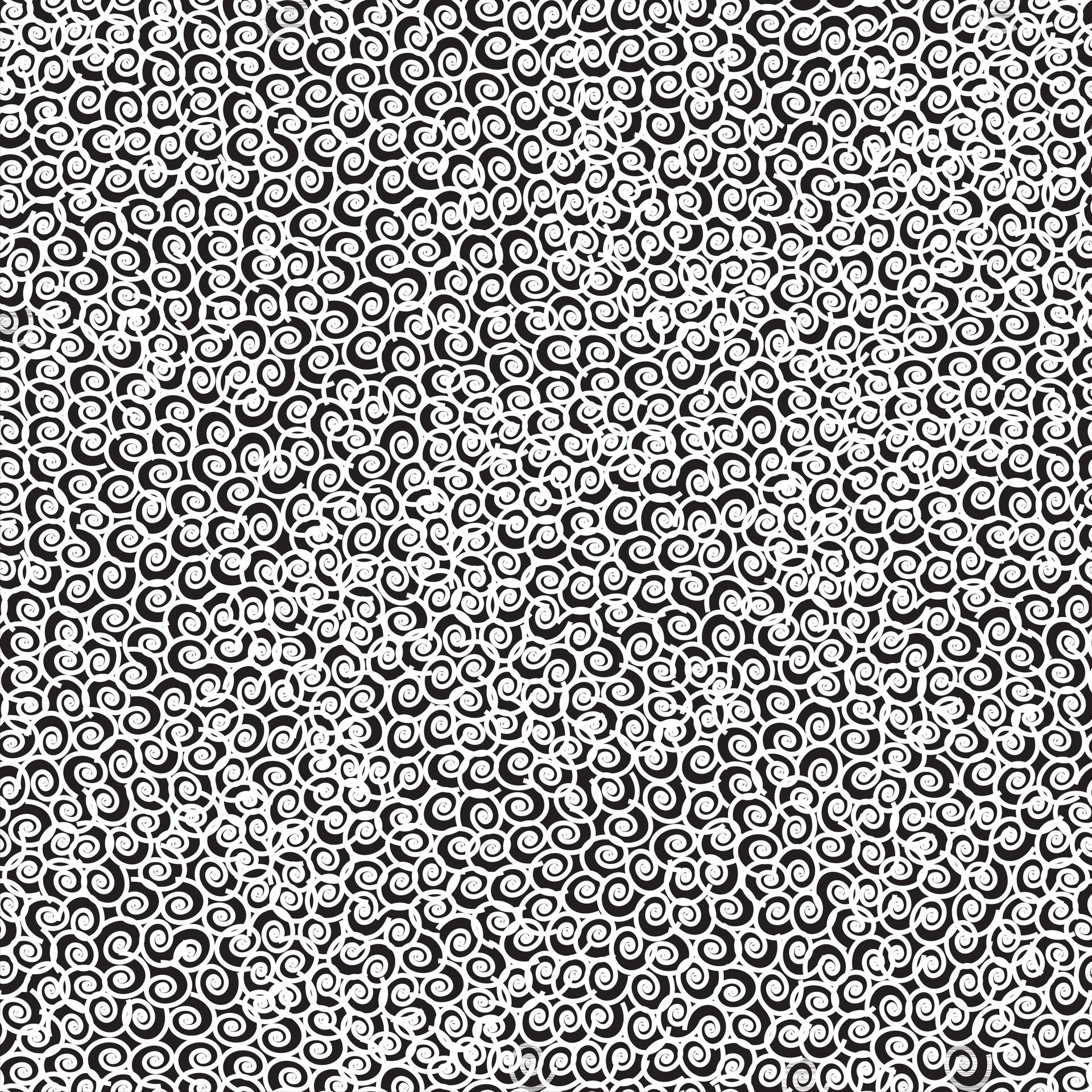 Swirl Shape Seamless Pattern Black And White Vector Texture Spirals Seamless Doodle Pattern