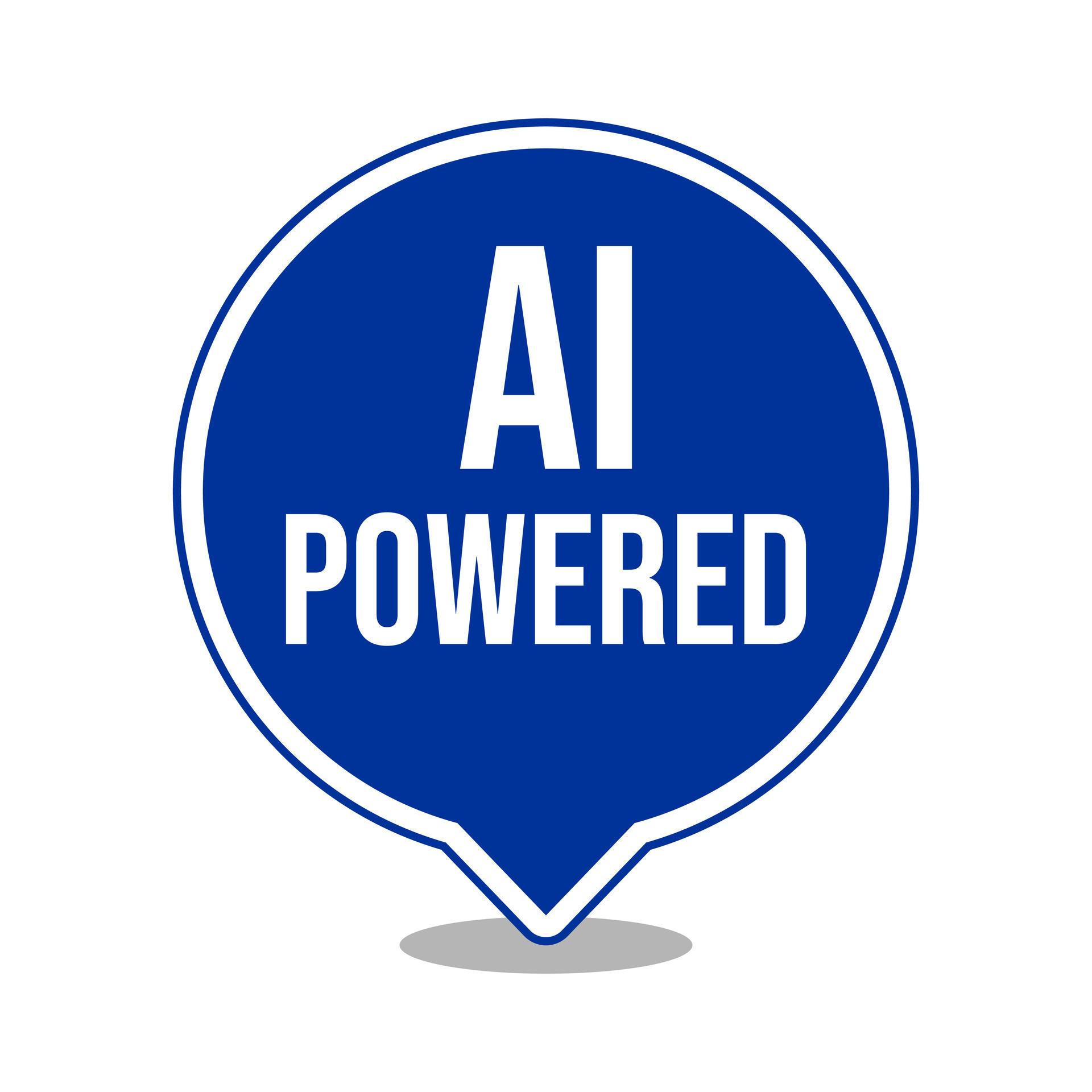 Artificial intelligence powered callout speech icon label design vector ... Artificial intelligence powered callout speech icon label design vector ...
