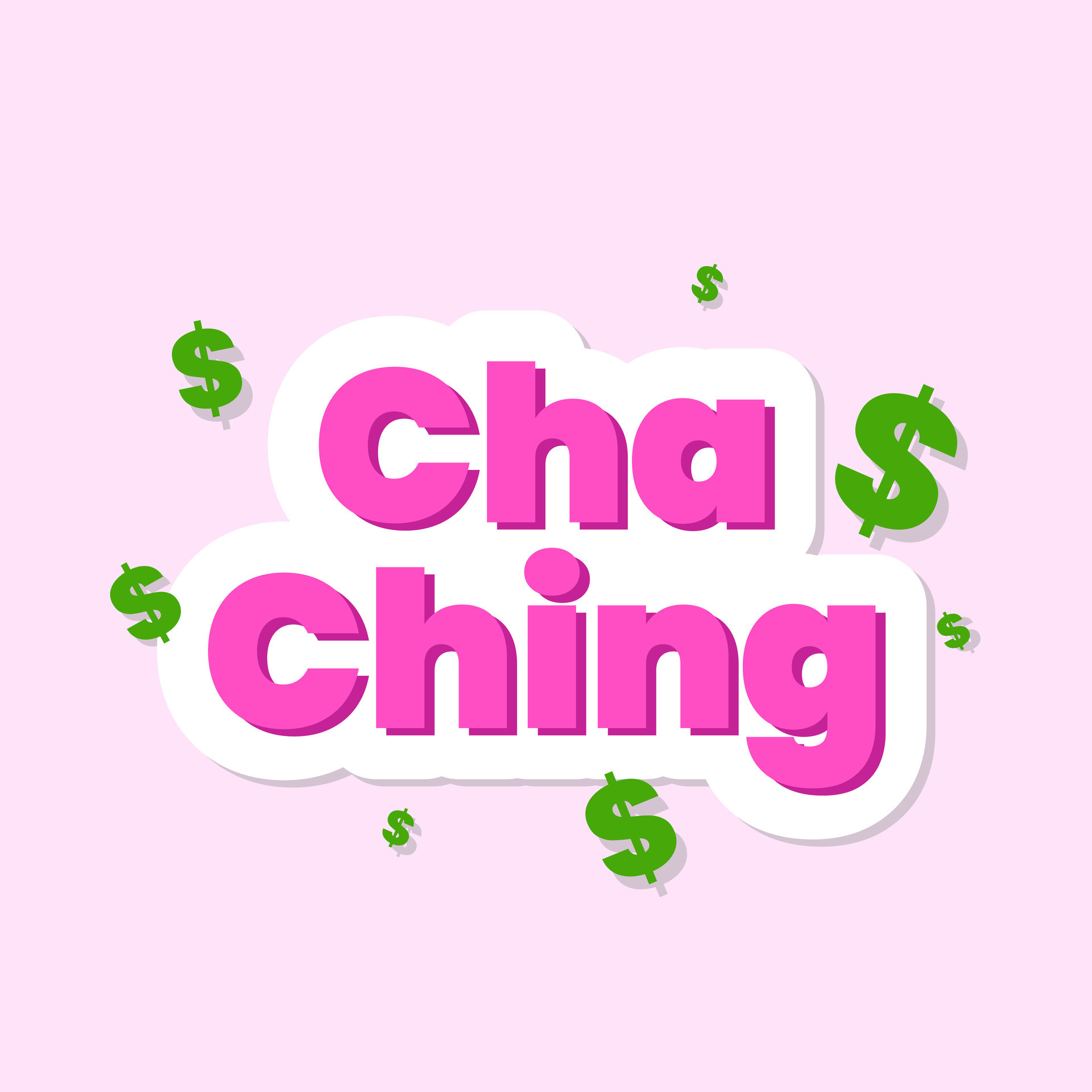 Cha ching dollar money income amount banner template design vector 25669119 Vector Art at Vecteezy