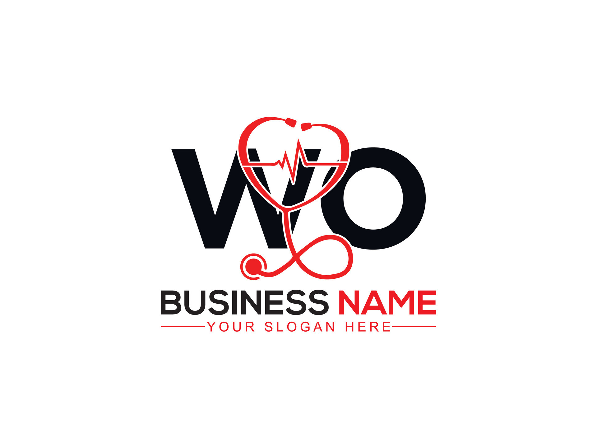 Modern Heart Wo Logo Letter, initial Wo ow Doctors Logo Icon Vector ... Modern Heart Wo Logo Letter, initial Wo ow Doctors Logo Icon Vector ...