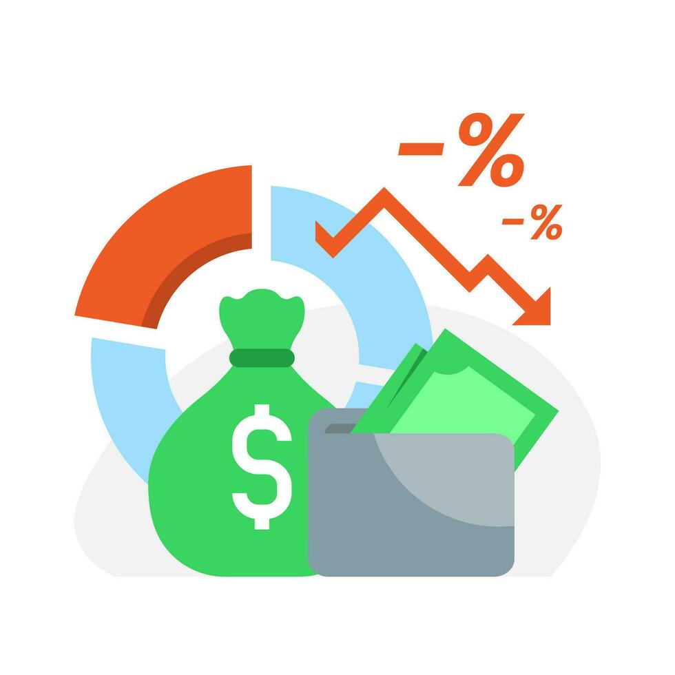 budget allocation, consumptive expenses concept illustration flat design vector eps10. modern ...