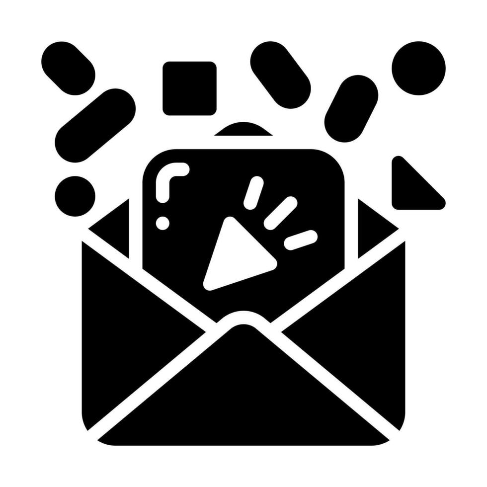 Party Invitation Glyph Icon. Perfect for Graphic Design, Mobile, UI ...