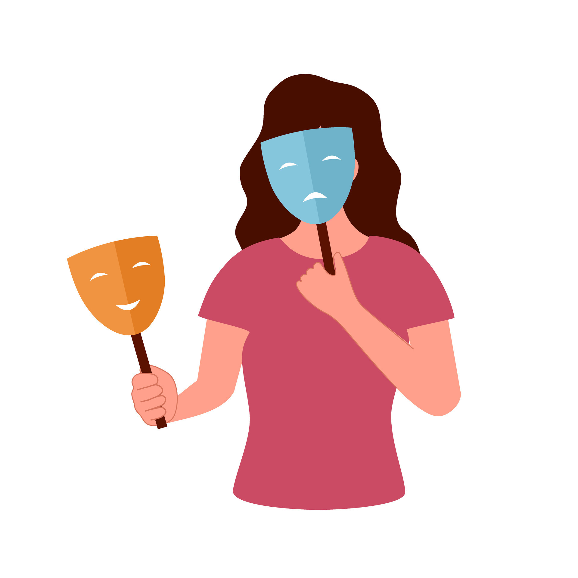 Woman with bipolar disorder symptom in flat design. Bipolar patient ... Woman with bipolar disorder symptom in flat design. Bipolar patient ...