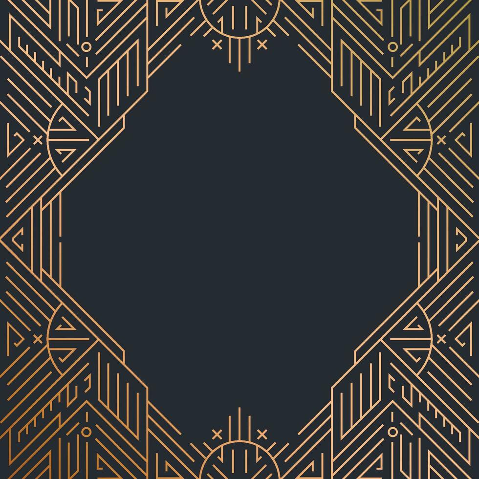 Vector Art Deco Design Element Label And Frame For Luxury Products Golden Linear Fancy