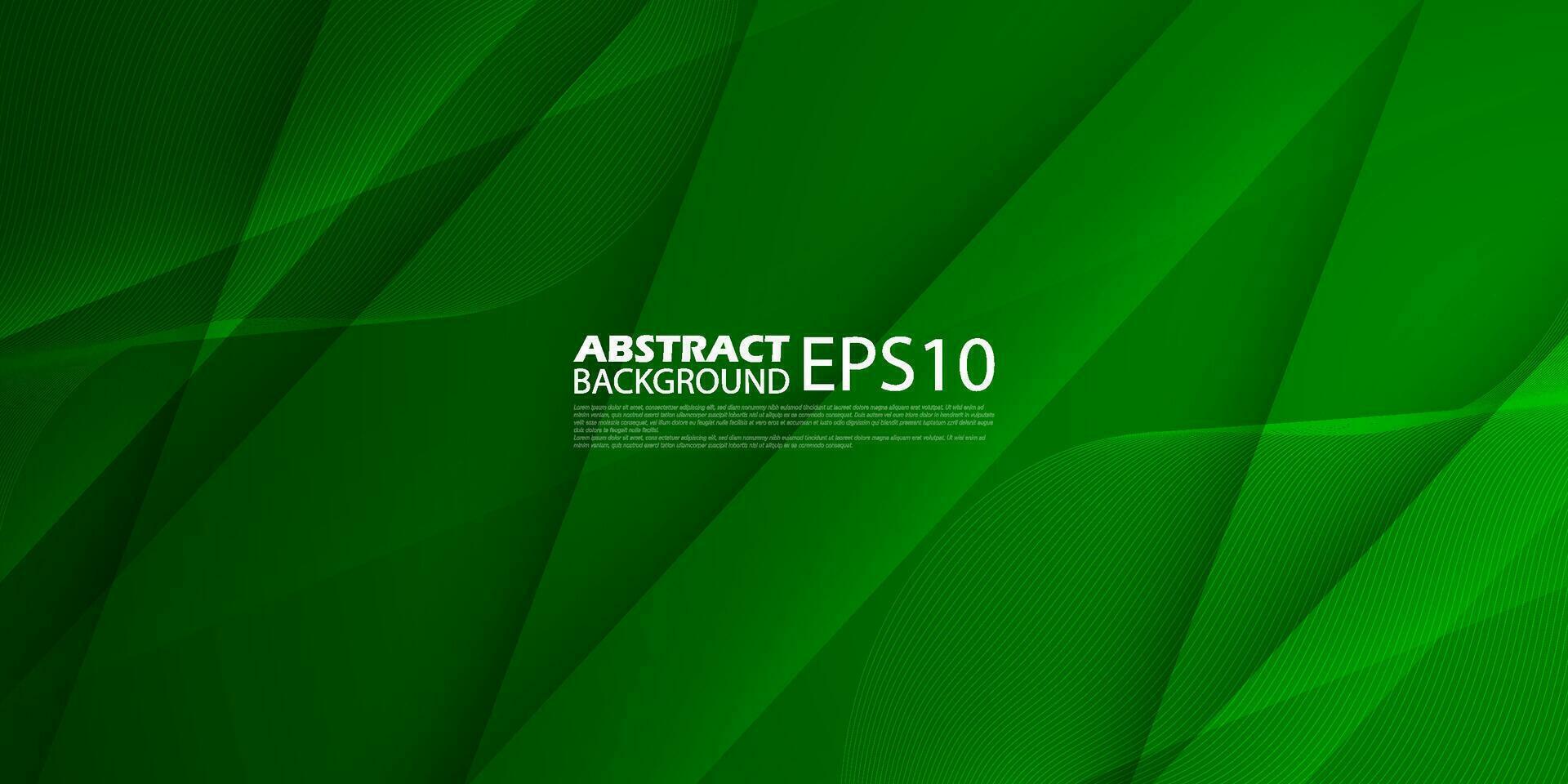 Abstract green futuristic background template vector with shadow and lights. Green background ...