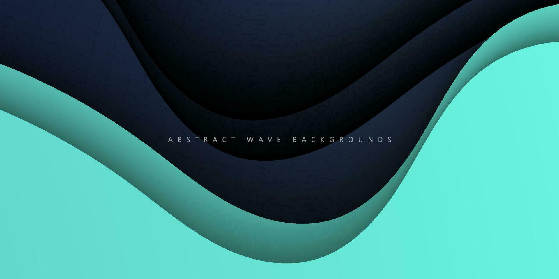 Modern Premium Colorful Wave Abstract Background With Gradient Green Bright Color On Dark