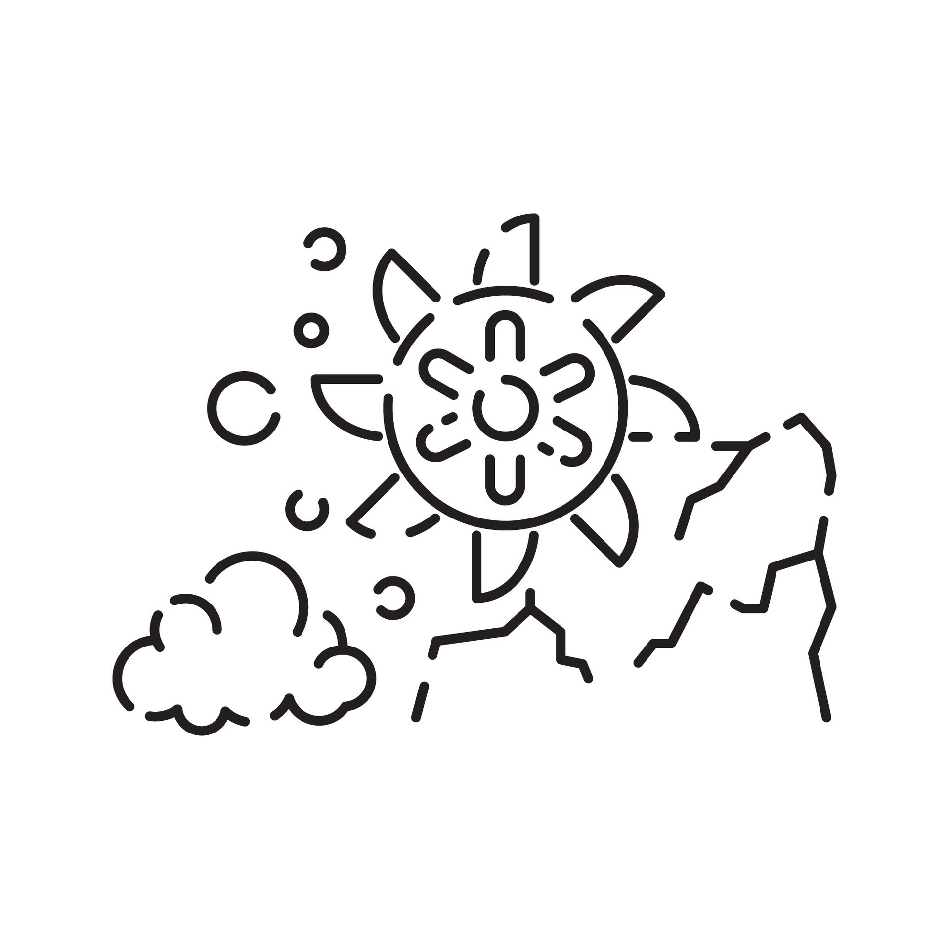 Mining Line Icon Extraction Of Minerals In The Mine And Surface Linear Icons Line With Vector