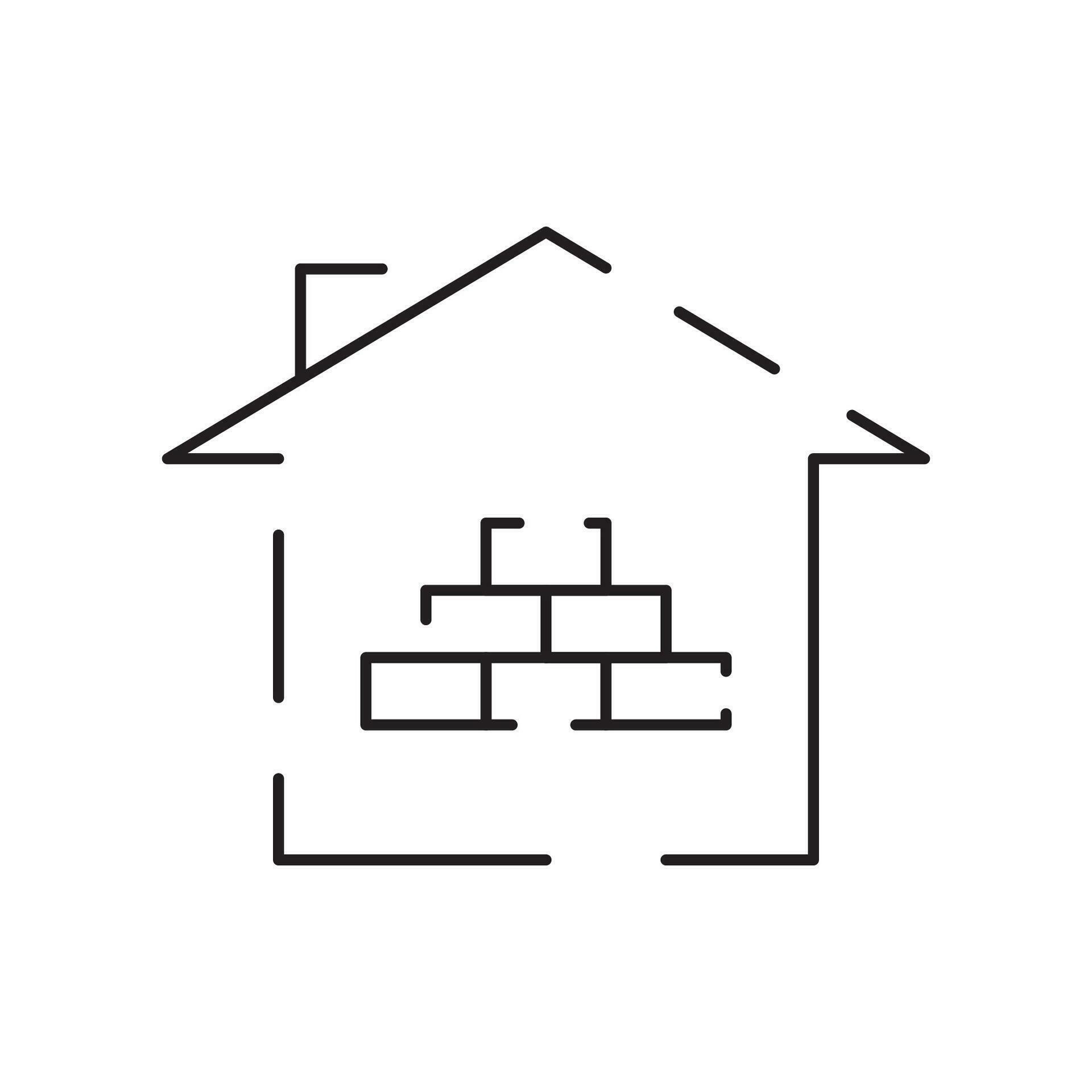 Brick home building construction tools vector line icon. 25684096 ... Brick home building construction tools vector line icon. 25684096 ...
