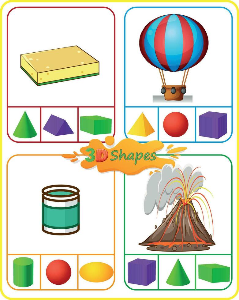 Math Worksheet 3D Shapes. Circle the shape that best matches the real ...
