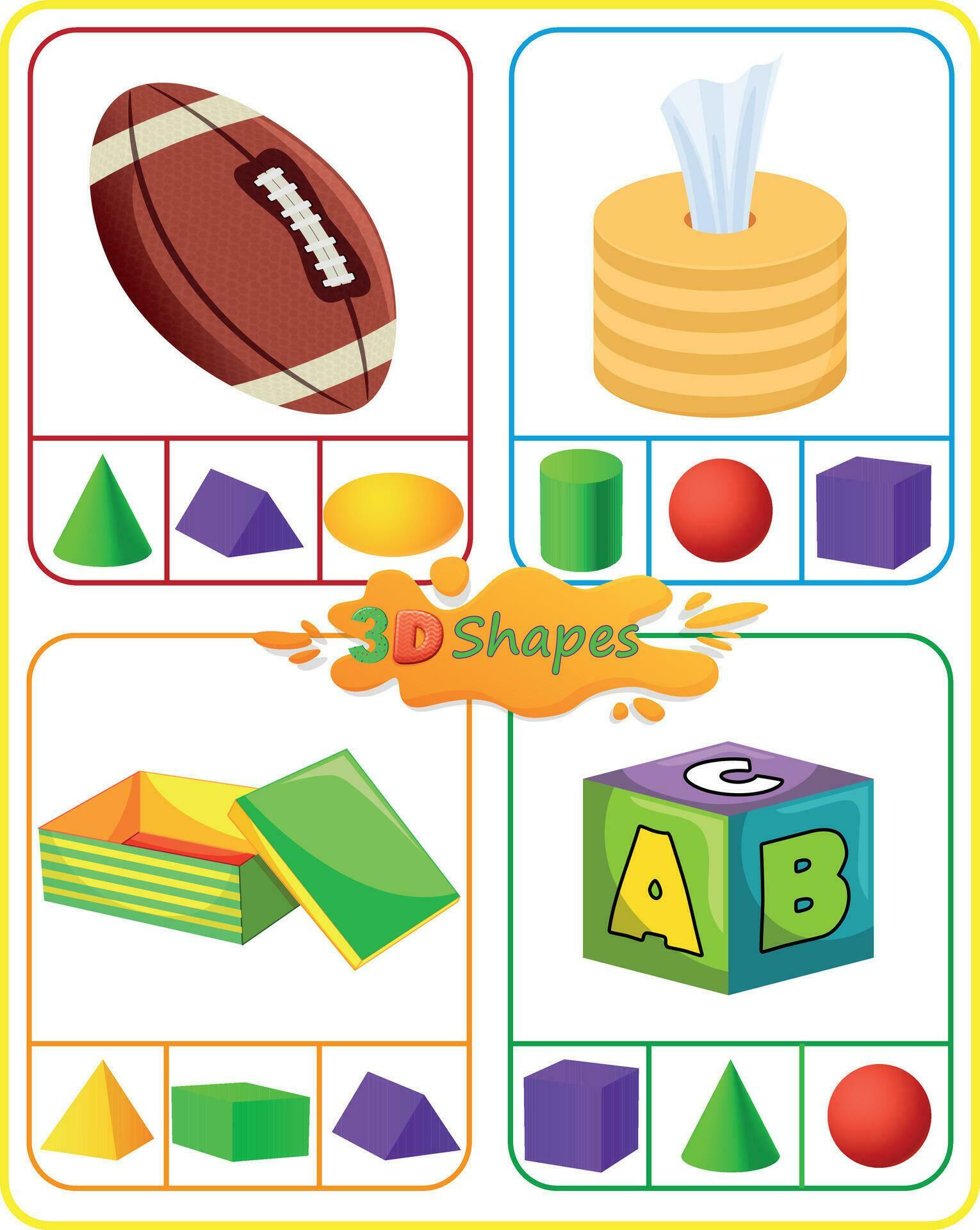 Math Worksheet 3D Shapes. Circle the shape that best matches the real ...