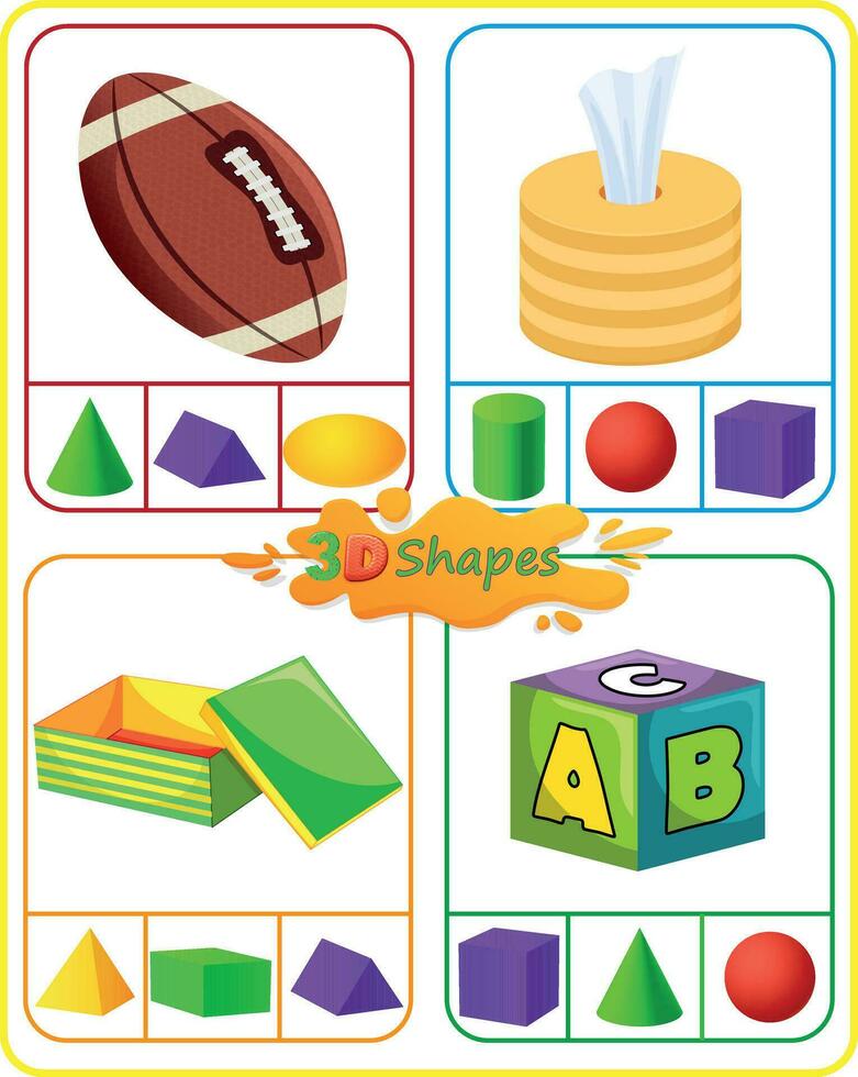 Math Worksheet 3D Shapes. Circle the shape that best matches the real ...