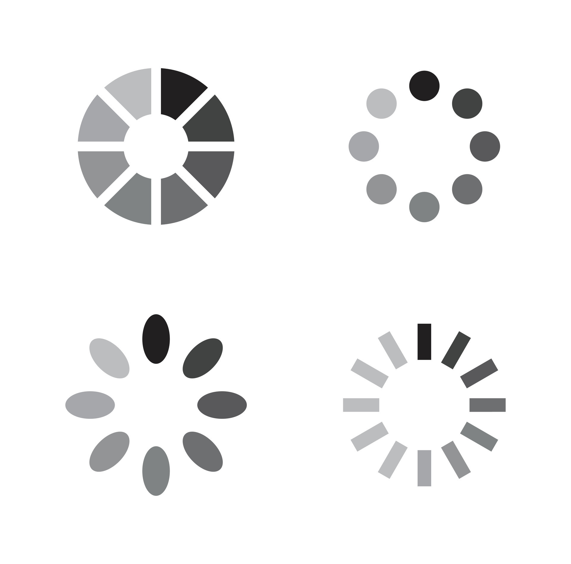 Set Of Loading Elements 25686794 Vector Art at Vecteezy