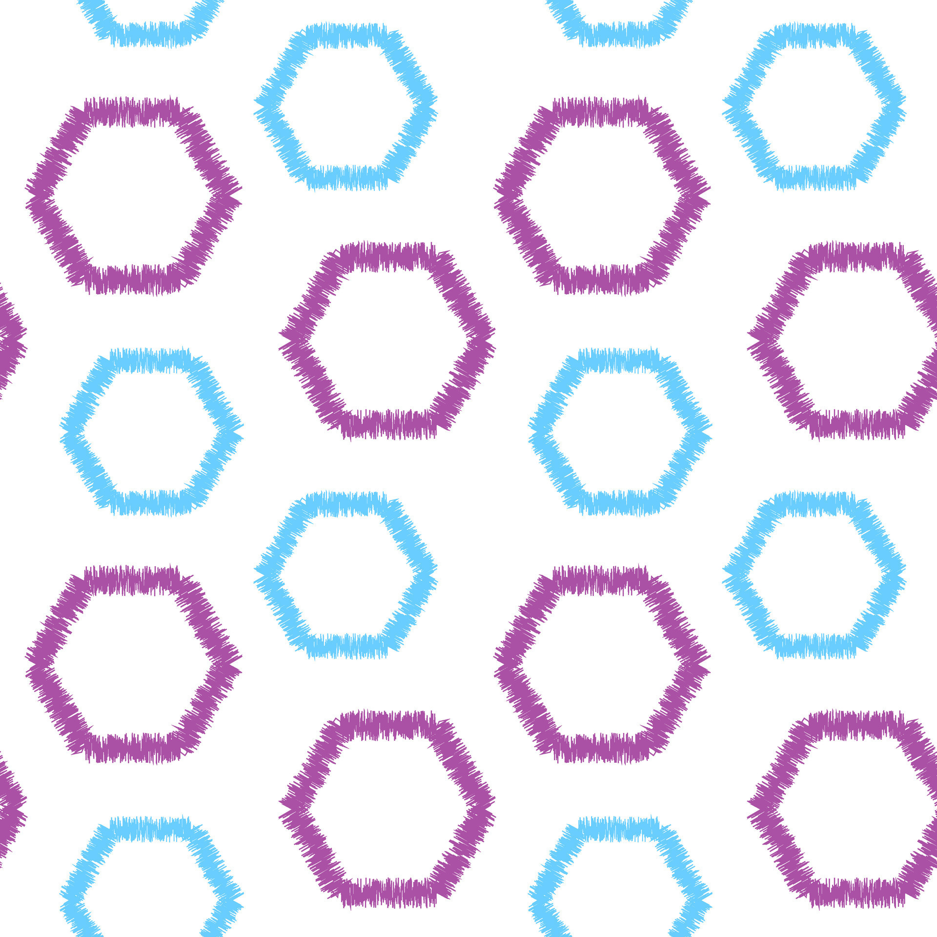 Honeycomb Hexagons Abstract Doodle Seamless Patternline Drawing Chaotic Hexagons Seamless