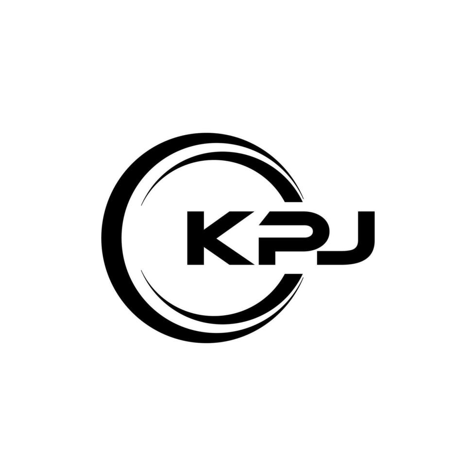 KPJ letter logo design in illustration. Vector logo, calligraphy designs for logo, Poster ...