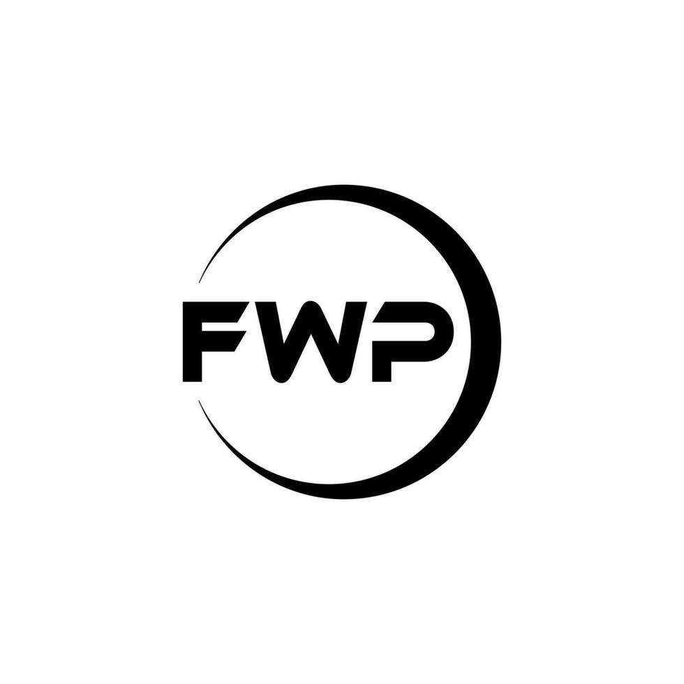 fwp letra logo diseño en ilustración. vector logo, caligrafía diseños para logo, póster ...