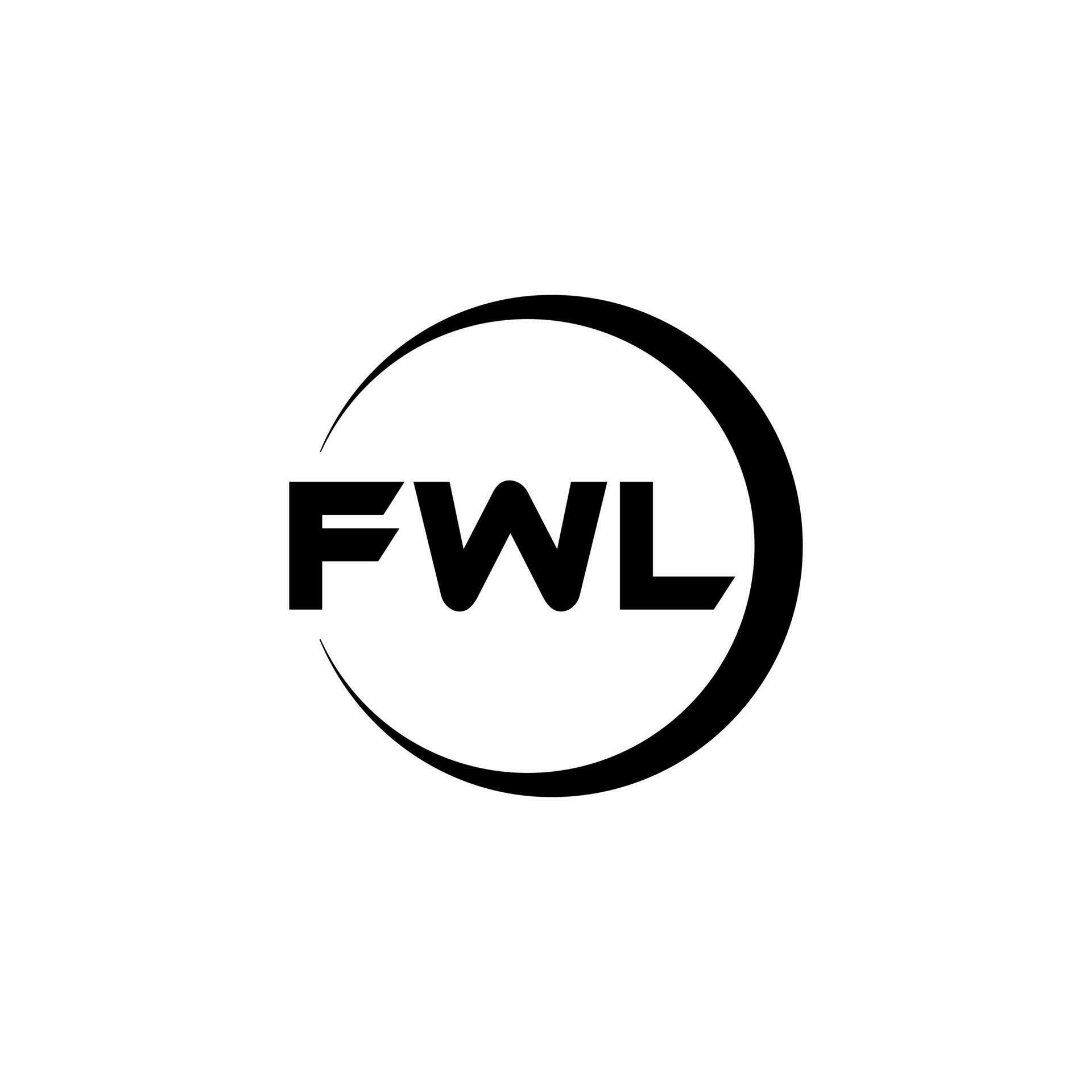 FWL letter logo design in illustration. Vector logo, calligraphy designs for logo, Poster ...