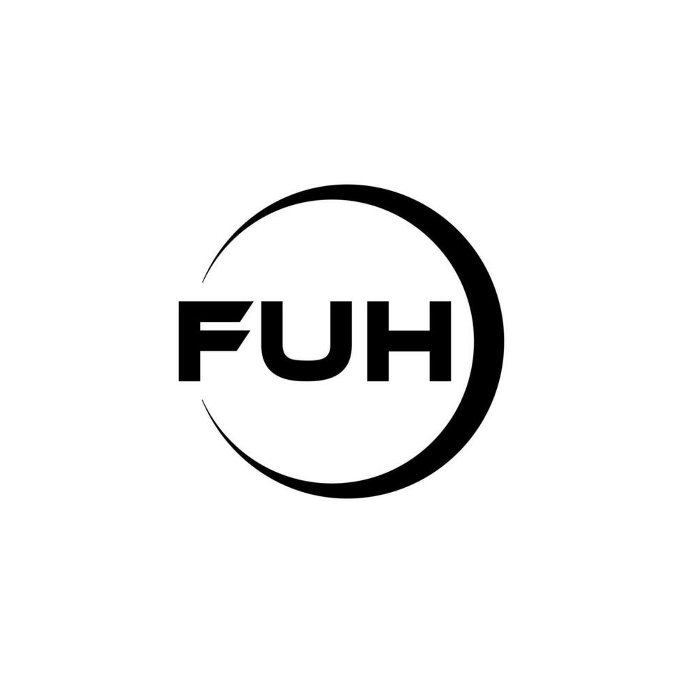FUH letter logo design in illustration. Vector logo, calligraphy designs for logo, Poster ...